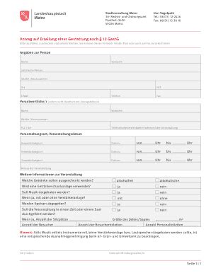 Ausfüllbar Online mainz Antrag auf Erteilung einer Gestattung nach 12