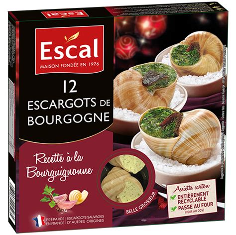 12 ESCARGOTS DE BOURGOGNE Escargots et apéritifs surgelés ESCAL