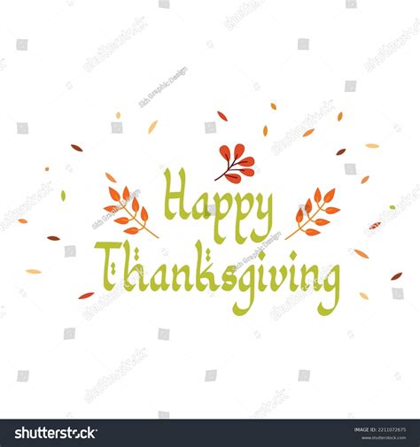 Happy Thanksgiving Calligraphy Text Greeting Card Stock Vector Royalty