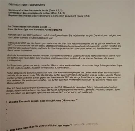 Bonjour Est Ce Que Vous Pouvez Maider Pour Mon Allemand Les 2 Question