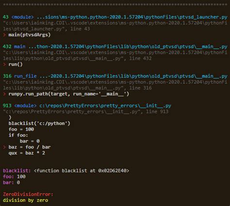 github onelivesleft prettyerrors prettify python exception output to make it legible