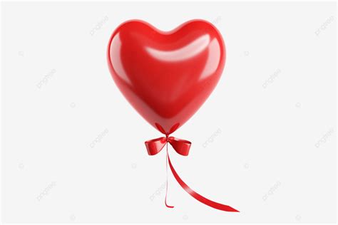 Globo Rojo Del D A De San Valent N Con Coraz N De Cinta Png Dibujos