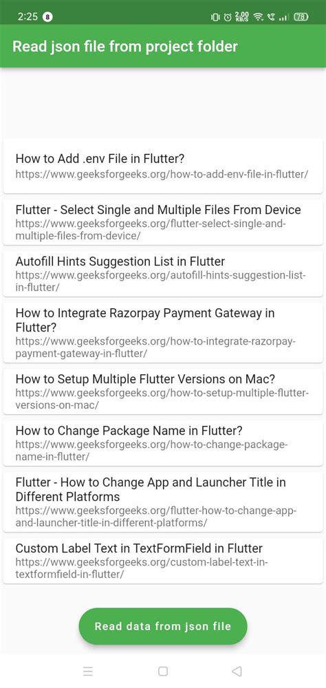 flutter read json data from assets folder geeksforgeeks