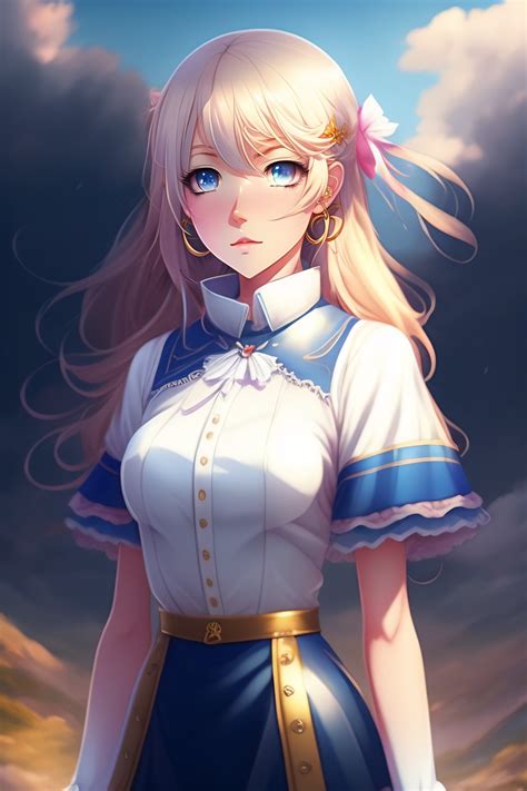 Lexica Fgo Anime Girl Blond Long Hair Blue Eyes And A Pretty Smile First Of All A Skirt