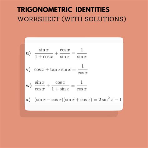 Derivatives Of Trigonometric Functions Worksheet No 2 With Solutions