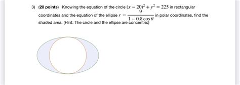 Solved Points Knowing The Equation Of The Circle Chegg