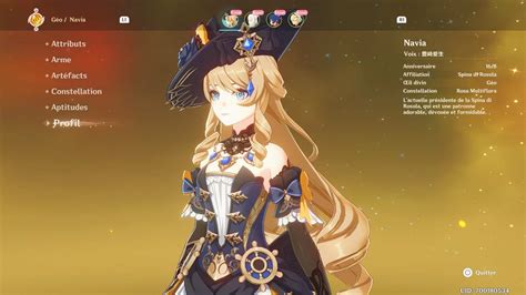 Navia Set build capacités stats Guide Genshin Impact