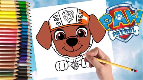 How To Draw And Coloring Paw Patrol Zuma Step By Step Youtube