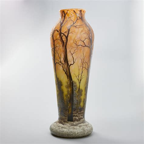At Auction Vase Winterlandschaft Daum Fréres Cie Verreries de