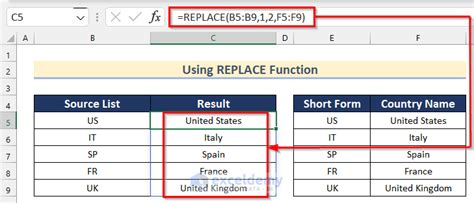 how to find and replace multiple words from a list in excel 8 methods