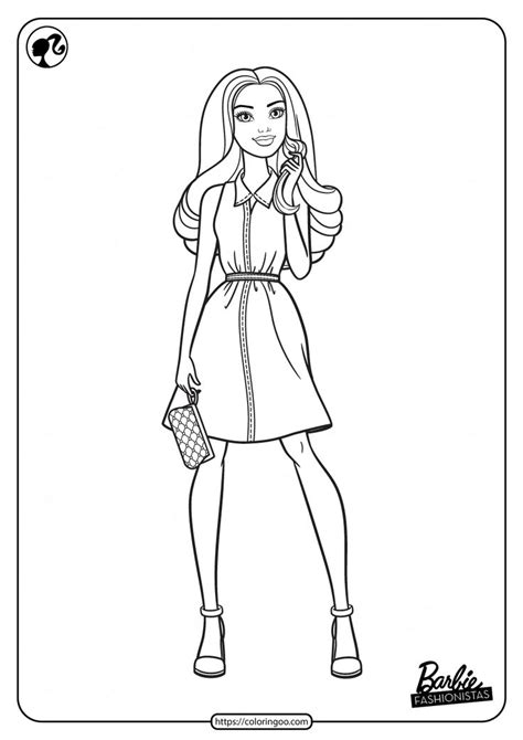 Printable Barbie Fashionistas Pdf Coloring Pages 04 Barbie Coloring
