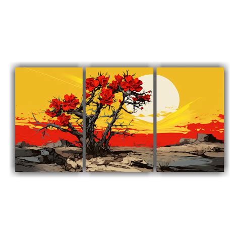 Cuadro De Composiciones De Líneas Surrealistas En Joshua Tree En