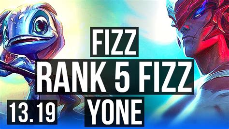 FIZZ Vs YONE MID Rank 5 Fizz 1 6M Mastery 800 Games Godlike