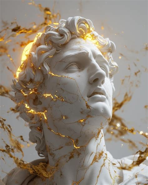 Représentation Fascinante D une Statue De Dieu Avec Un Halo Doré Une