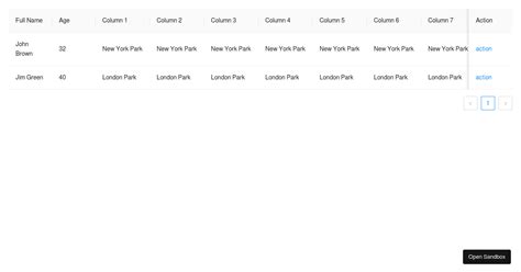 固定列 ant design vue 3 2 20 codesandbox