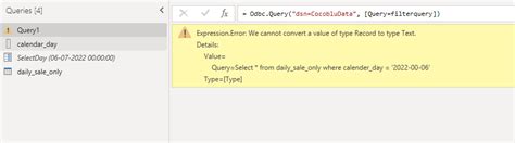 expression error we cannot convert a value of typ microsoft fabric community