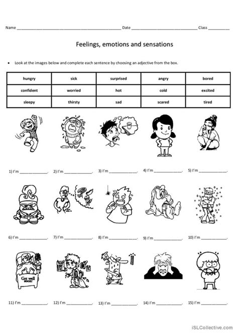 Feelings Emotions And Sensations English ESL Worksheets Pdf Doc