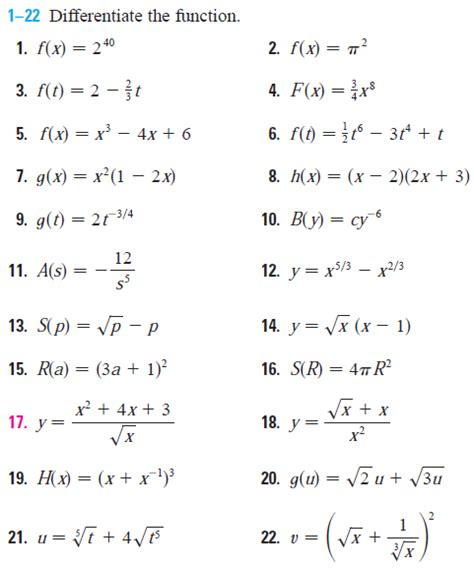 derivative exercises blog do prof h