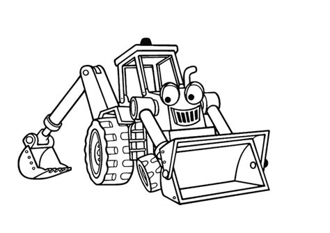Fise de Colorat cu Tractor de Desene Animate De Bază Descărcați