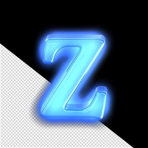 El símbolo azul neón letra z Archivo PSD Premium