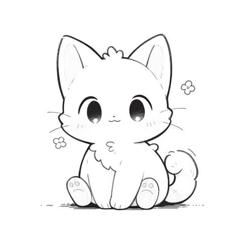 5 Lindos gatitos para colorear estilo kawaii Etsy España Dibujo