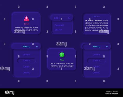 Panel UI Elements Kit Stock Vector Image Art Alamy