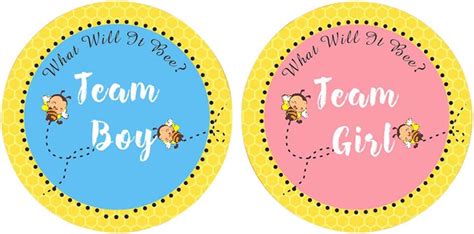 Amazon 100 Pcs Baby Bee Gender Reveal Sticker Team Boy And Team