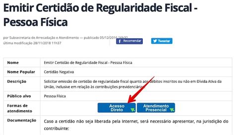 Como tirar Certidão de Regularidade Fiscal pela Internet Internet
