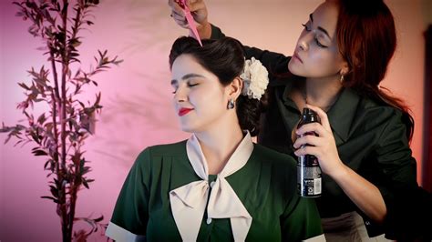 ASMR 2 HR 1940 S Inspired Styling Hair Fixing Makeup Photoshoot