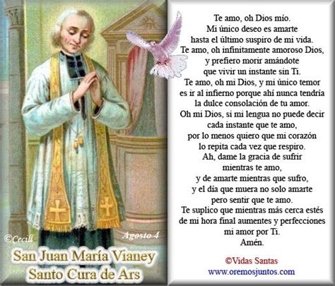 Rincón de la Oración Estampa Oración de San Juan María Vianney Santo