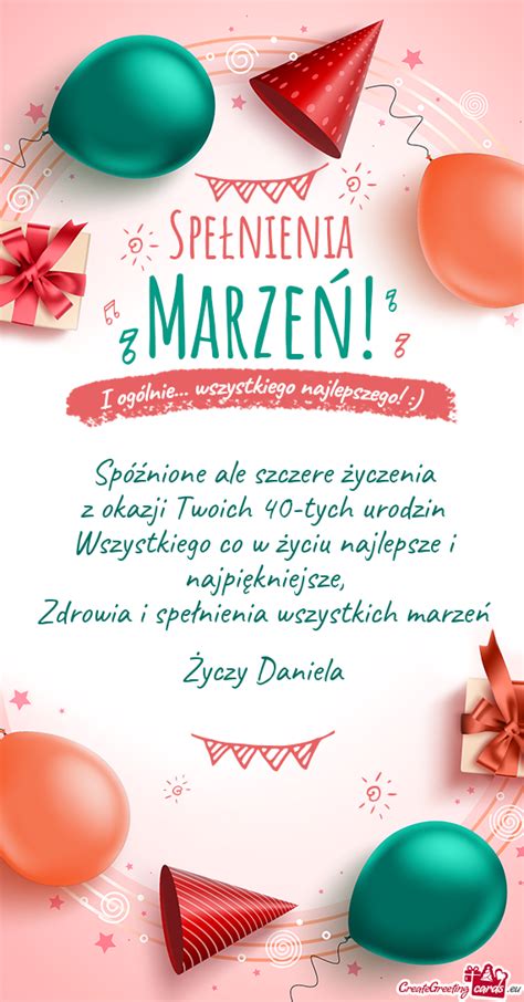 Wszystkiego Co W Yciu Najlepsze I Najpi Kniejsze Darmowe Kartki