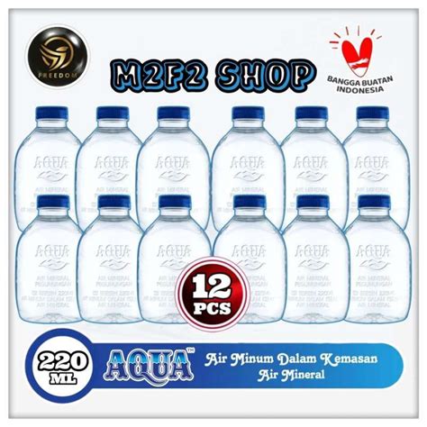 Jual Air Mineral Aqua Cube Botol Mini Pet 220 Ml Kemasan 12 Pcs Di