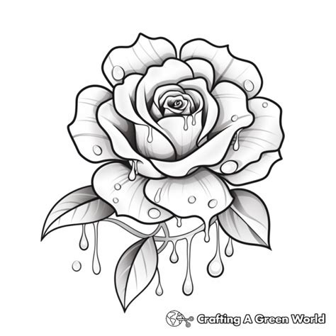 Realistic Rose Coloring Pages Free Printable
