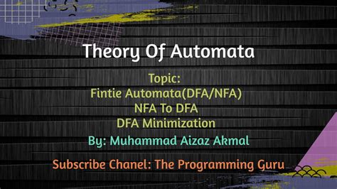 finite automata dfa nfa youtube