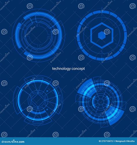 Circle Elements For Data Infographics Set Of Sci Fi Modern User
