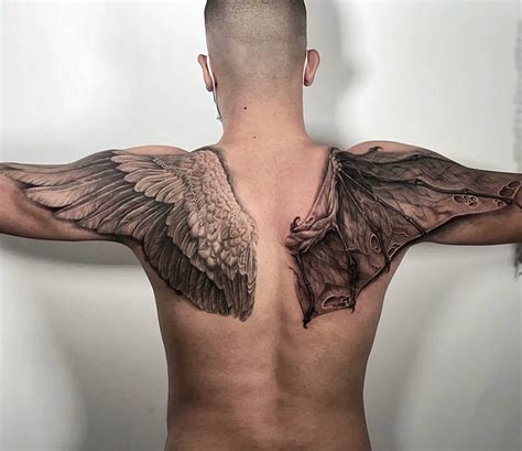 Angel Wings Tattoos On Back Men