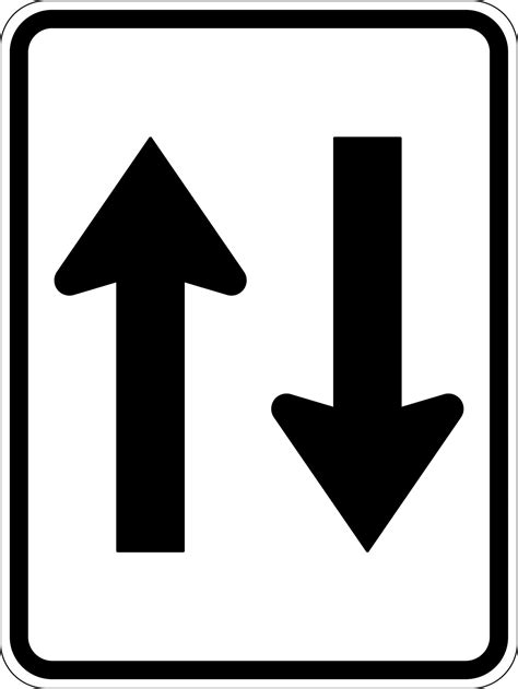 Two Way Traffic Symbolised With Arrows Road Signs USS