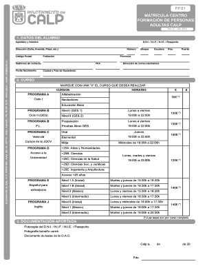 Completable En línea calp Descargar formulario de inscripci n Fax Email