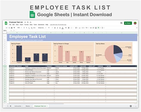Employee Task List For Google Sheets Task List For Work Small