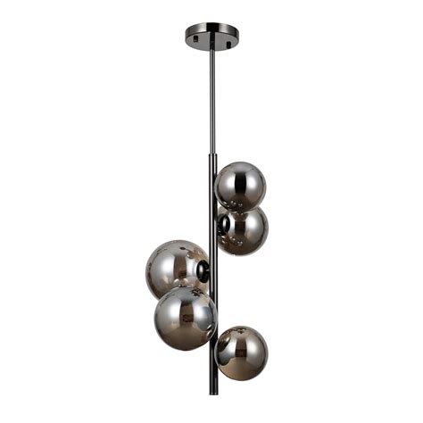 Lampa Sufitowa CANELLO 5xG9 Czarny Chrom Kule Dymione Italux PND