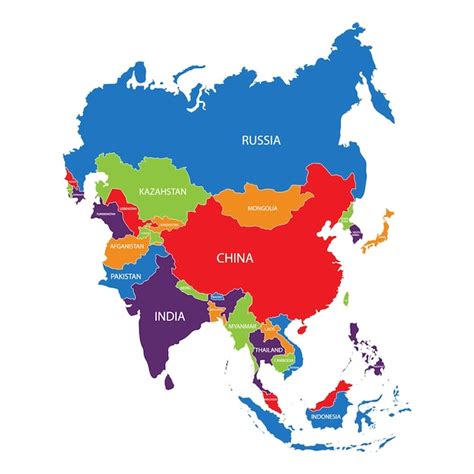 Vector De Mapa De Asia Vector Premium