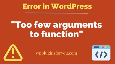 How To Fix WordPress Error Too Few Arguments To Function YouTube