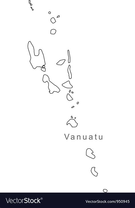 Black White Vanuatu Outline Map Royalty Free Vector Image