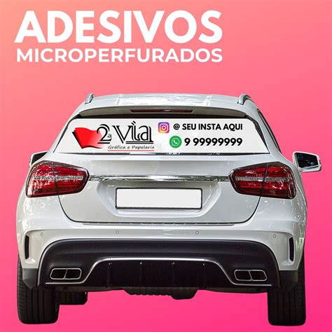Adesivos Micro Perfurados Personalizados Prova D Gua Elo