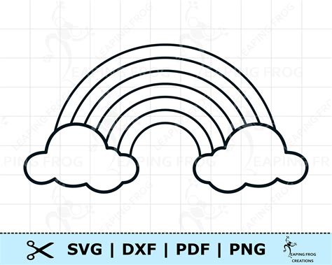 Rainbow SVG PNG Cricut Cut Files Silhouette Files Stencil Etsy