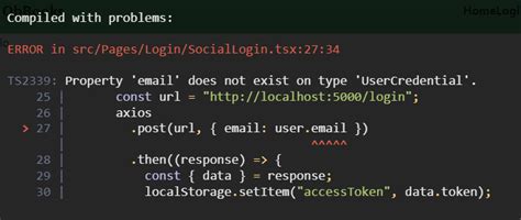 reactjs i am trying to get user email from firebase but typescript giving this error in react