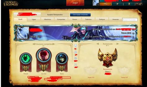 Promoção Conta League Of Legends 330 Skins Borda Platina Lol DFG