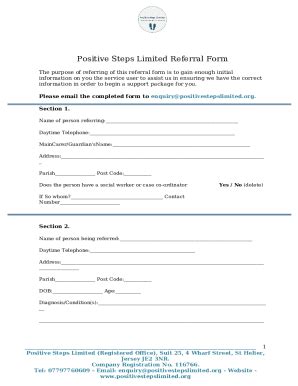 Psl Referral Docx Doc Template Pdffiller