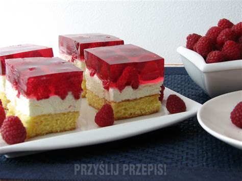 Ciasto z malinami i galaretką przepis PrzyslijPrzepis pl