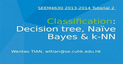 Seem Tutorial Classification Decision Tree Na Ve